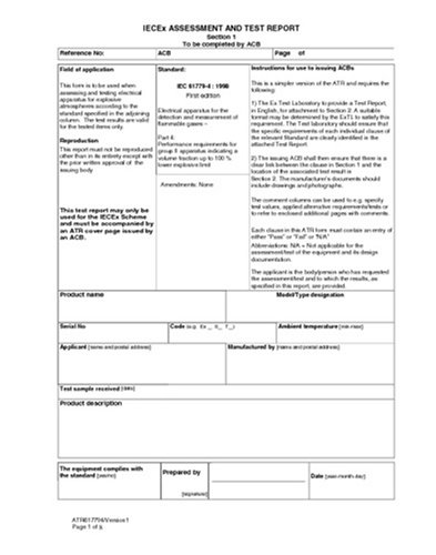 IECEX 61779-4 Ed. 1.0 en:2002, Assessment and Test Report (ATR) for IEC ...