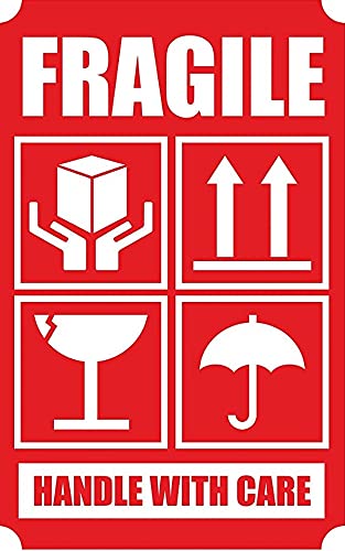 BlackDreams® Fragile Handle with Care Stickers/Labels Self Adhesive ...