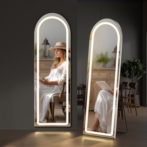 Amazon.com: Dystler Full Length Mirror - Glass Full Body Lighted Mirror ...