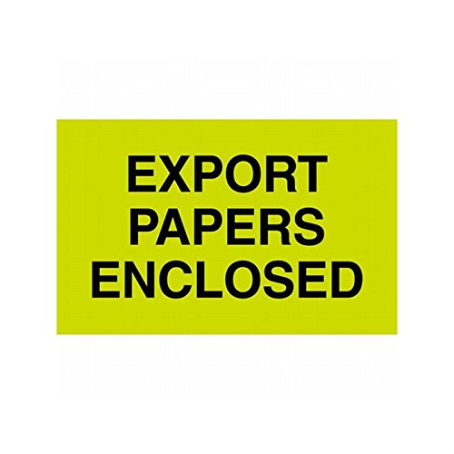 Amazon.com: Box Packaging "Export Papers Enclosed" Labels, 3" x 5" 500 ...