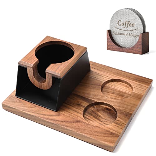 Espresso Tamper Station 58mm Wooden Espresso Tamper Holder Base Coffee ...