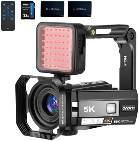 Amazon.com : ORDRO 5K Video Camera Camcorder WiFi Night Vision Vlogging ...