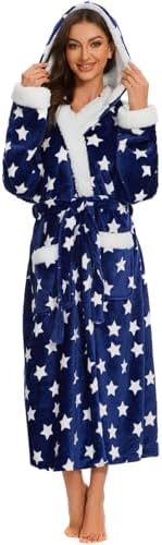 ccko Plush Robes For Women, Fleece Fuzzy Womens Robe,Soft Warm Women's ...