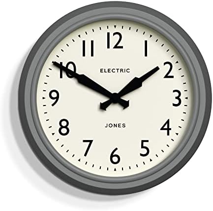 Jones Clocks® Vibrant Round Wall Clock in Acrylic the 'Studio' in Grey ...
