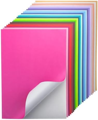 Generic 24 Sheets Self Adhesive Cards Coloured Paper 22 Colors, A4 ...