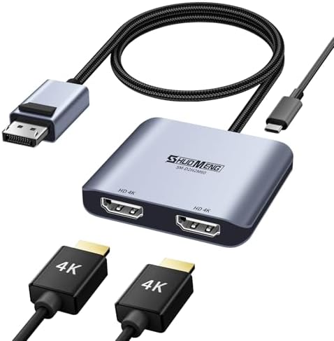 Amazon.com: SWITCHFLUX DisplayPort to Dual Display Port Adapter [4K ...