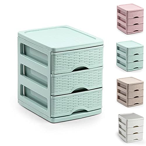 3 Drawers Plastic Desktop Storage Unit with Drawers, Stationary Arts ...