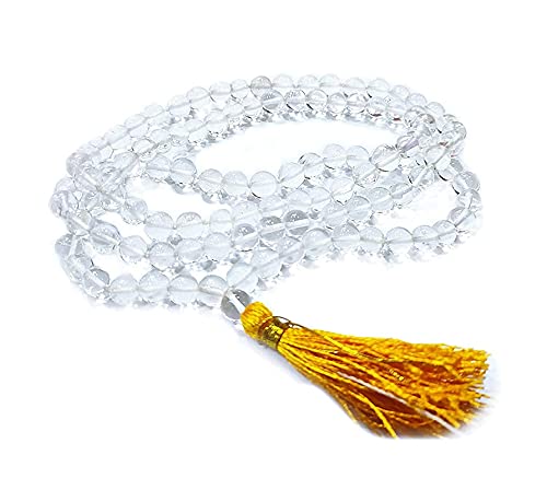 All Stone Pure Sphatik Mala Original Certified 108 Beads Jaap Mala Hand ...