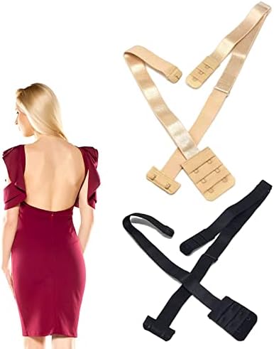 Closecret Women's Adjustable Low Back Bra Converter Straps 2 Hooks(Pack ...
