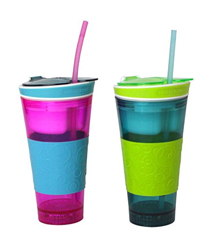Buy Snackeez 2 in 1 Snack and Drink in One Cup - Set of Two Snackeez ...