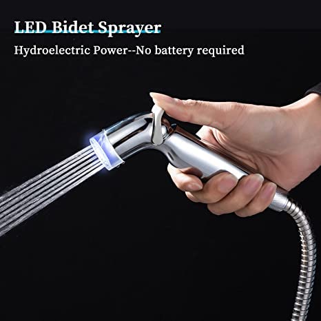 VICTAC LED Jet Spray for Toilet with Hydro generated Light, sliding ...
