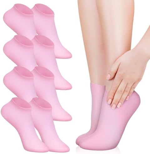 Veemoon 5 Pairs Women’s Silicone Moisturizing Gel Socks for Dry Cracked ...