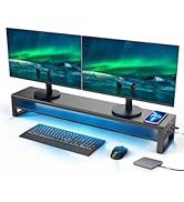 VAYDEER Dual Monitor Riser With 3 USB 3.0 Ports, Metal Desk Computer ...