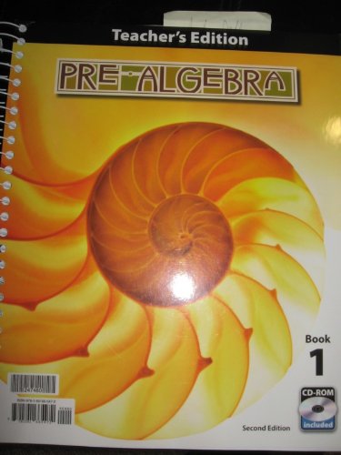 PRE ALGEBRA 2ND ED; TEACHER'S EDITION; BOOK 1; COMES WITH CD; CD IS ...