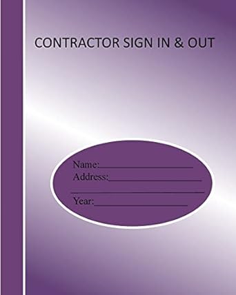 Amazon.com: Contractor sign in and out: 9781985309937: Joba Stationery ...