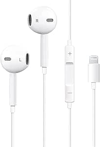 Apple Headphones Wired Earbuds with Lightning Connector【Apple MFi ...