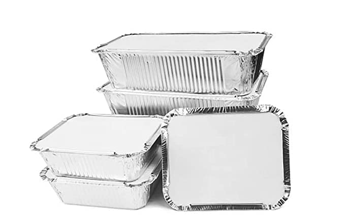 Buy Aluminium Silver Foil Container 650ml, Food Storage Disposable ...