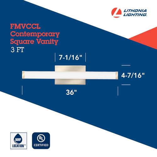 Snapklik.com : Lithonia Lighting Contemporary Square 3K LED Vanity Light