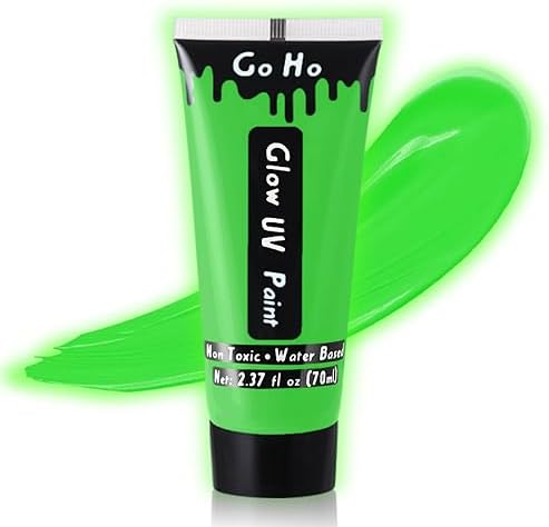 Amazon.com : Go Ho Neon Green Body Paint Washable(2.37oz,70ml),under UV ...