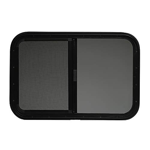 ToughGrade Horizontal Sliding Black RV Window 30" X 20" X 1-1/2 ...