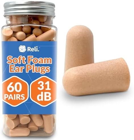 Amazon.com: Reli. Foam Ear Plugs (100 Pairs Bulk), Individually Wrapped ...