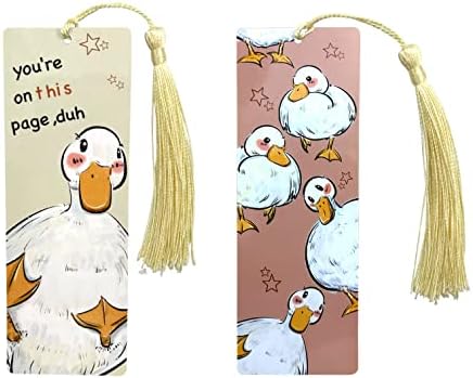 5 Pcs Cute Duck Bookmarks for Women Men Kids Boys with Tassel Funny ...