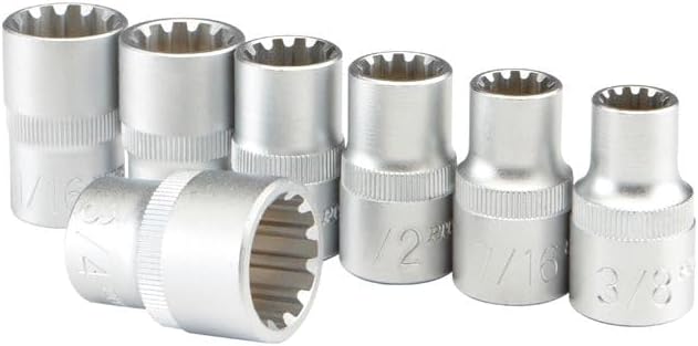 Amazon.com: 1/2 in. Drive SAE Spline Socket Set, 7-Piece : Tools & Home ...