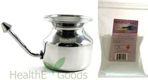 Stainless Steel Neti Pot with 8 oz bag of Neti Pot Salt : Amazon.co.uk ...
