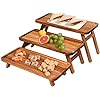 Amazon.com: GEHE 3 Tier Serving Tray Acacia Wooden Tiered Tray Stand ...