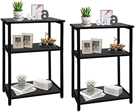 Amazon.com: Babion 3-Tier End Table Set of 2, Side Table with Storage ...