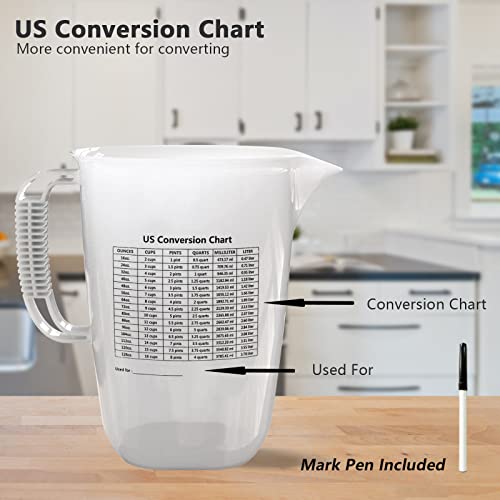 Snapklik.com : 1 Gallon Measuring Pitcher, 134oz Extra Large Measure ...