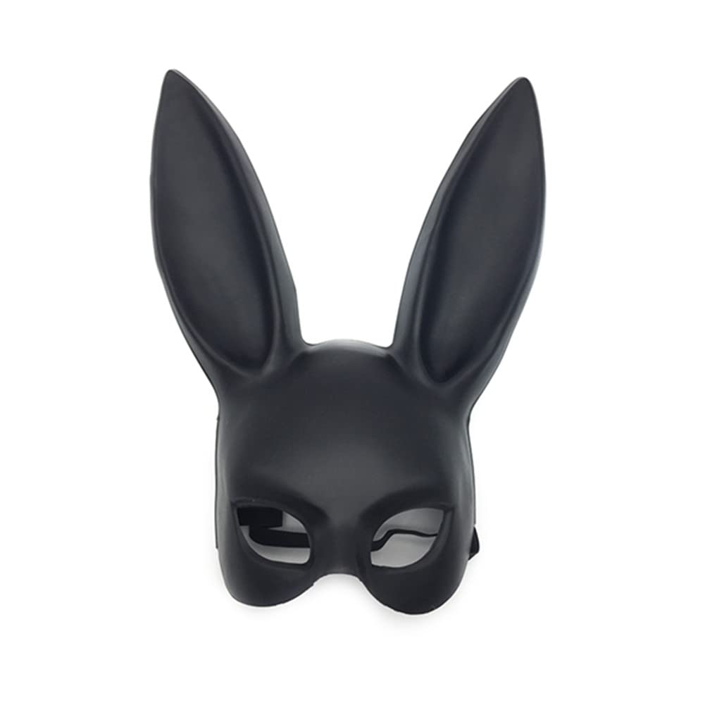 Amazon.com: Jilukibo Black Masquerade Rabbit Mask for Women Adult Bunny ...