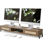 Amazon.com: Fenge Dual Monitor Stand, Monitor Stands Riser for 2 ...