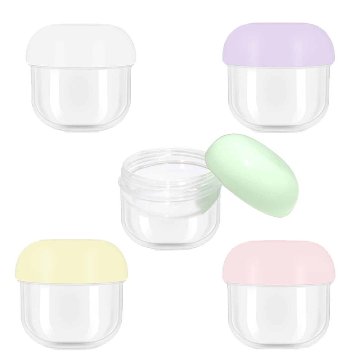 Amazon.com: 5 Pcs 20ml Small Travel Containers - Convenient Travel Jars ...