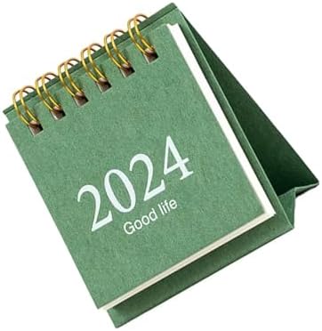 Amazon.com : Green Mini Desk Calendar Spiral Calendar for Date ...