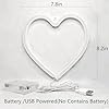 2Pcs Red Led Heart Sign,Battery Powered Neon Heart Valentine's Red Love ...