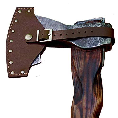 Amazon.com: Leather Hatchet Axe Head Sheath Adjustable Strap, Axe Blade ...