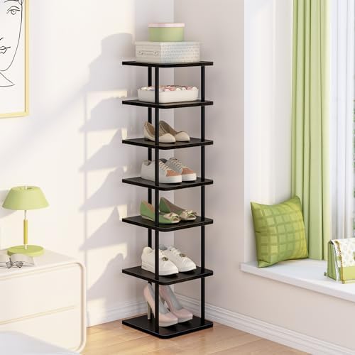 Amazon.com: Vertical Shoe Rack - Tall Narrow Shoe Rack Organizer for ...
