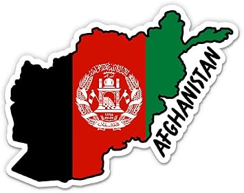 Amazon.com - Squiddy Afghanistan Map with Flag - Vinyl Sticker Decal ...
