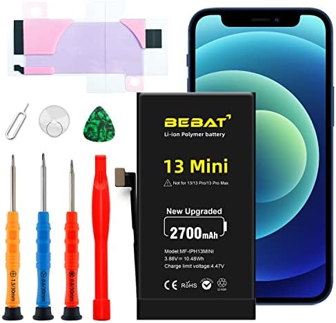 Amazon.com: BEBAT Replacement for iPhone 13 Mini Battery, 2700mAh High ...