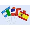 Amazon.com: 200 Countries Hand Held Flags on Stick,Small Mini ...