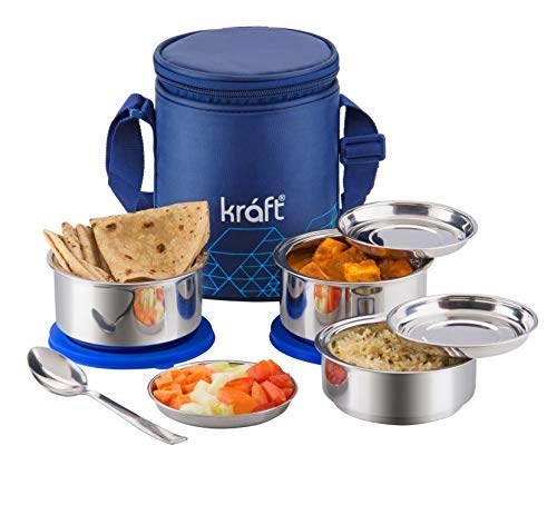 Buy Kraft GO Delight Stainless Steel Insulated Tiffin Box/Lunch Box Set ...