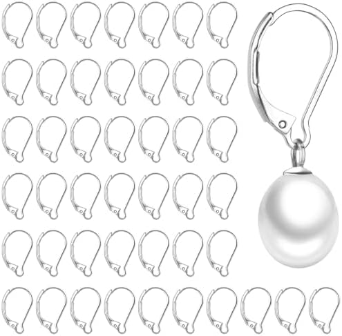 Amazon.com: 50pcs Stainless Steel Lever Back Earring Clasps, leverback ...