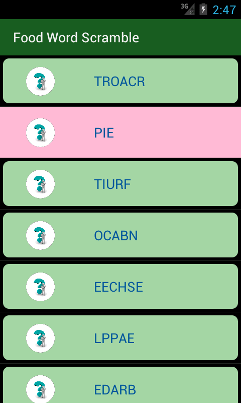 Food Word Scramble - App on Amazon Appstore