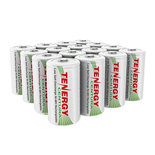 Tenergy Centura 1.2V NiMH Rechargeable D Battery, 8000mAh Low Self ...