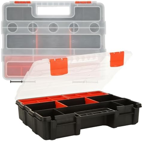 ZOFUN 2 Pcs Screw Box Organisers, 29 x 22 x 6 cm Screws Box with Multi ...