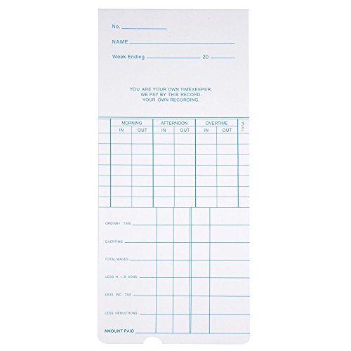 Snapklik.com : 1000 Count Weekly Time Clock Cards Timecard For Employee ...