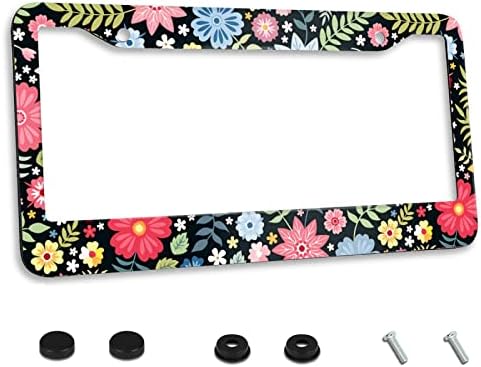 Amazon.com: Abstract Hippie Flower License Plate Frames Stainless ...