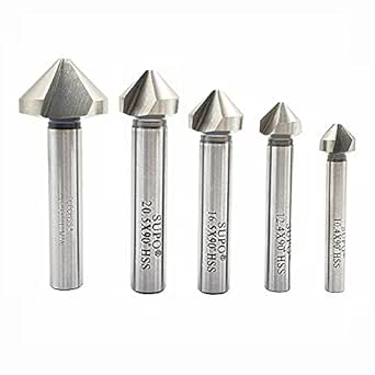 Chamfer Drill Tool 90 Degree HSS Straight Shank Chamfering End Mill ...