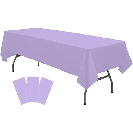 Amazon.com: Plastic Lavender Tablecloths 3 Pack Mauve Disposable Table ...